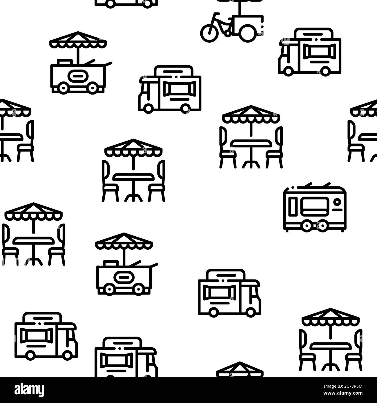 Street Food And Drink Seamless Pattern Vector Stock Vector Image & Art ...