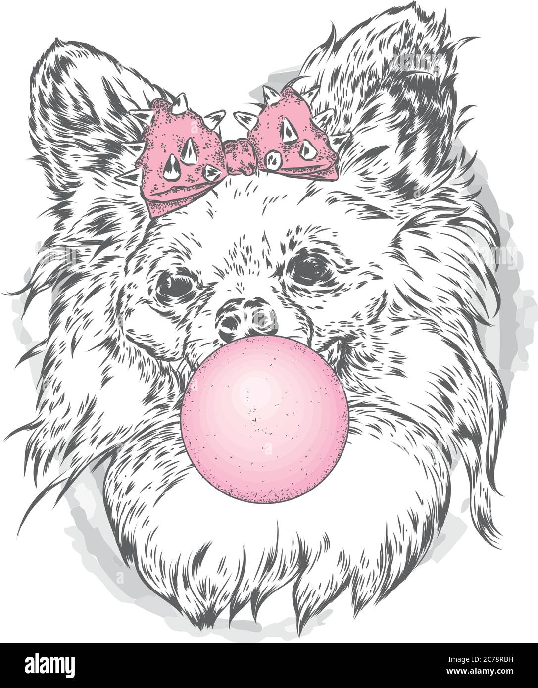 Puppy chewing ball Stock Vector Images - Alamy