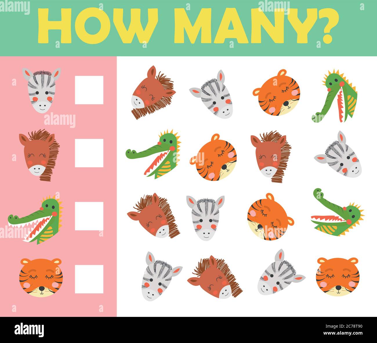 Cartoon Illustration of Education Counting Game for Preschool Children ...