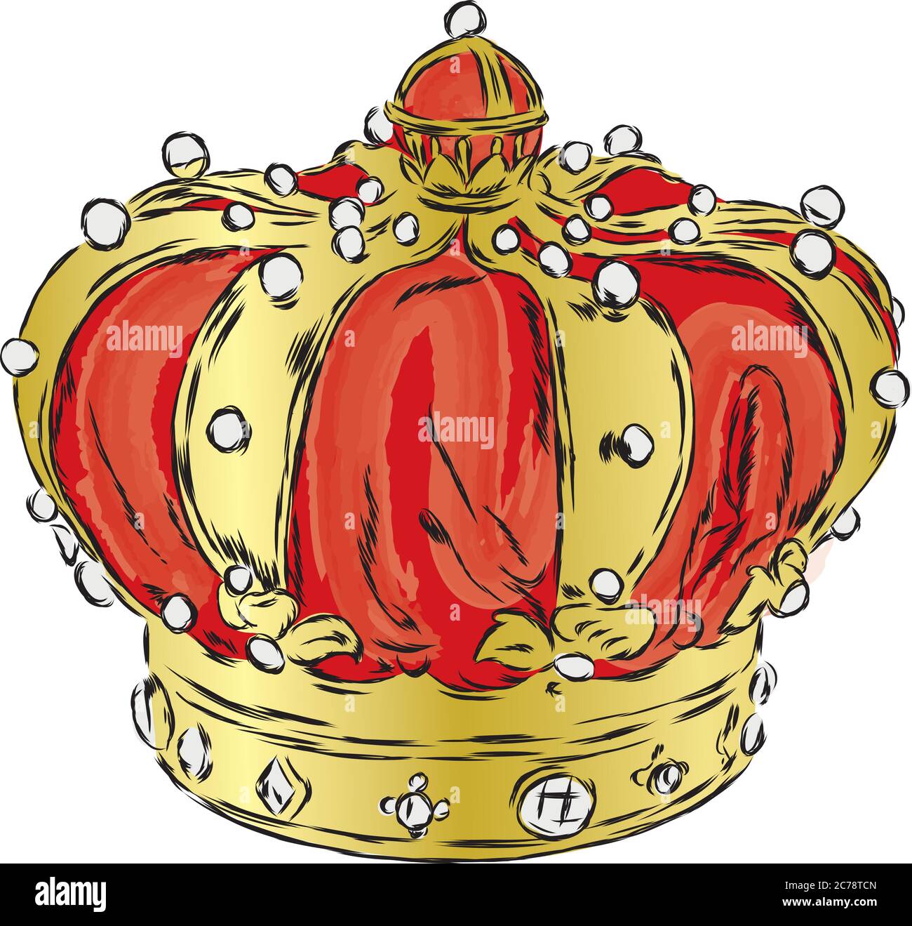 Crown. Vector illustration. Print for clothes, cards or posters Stock ...