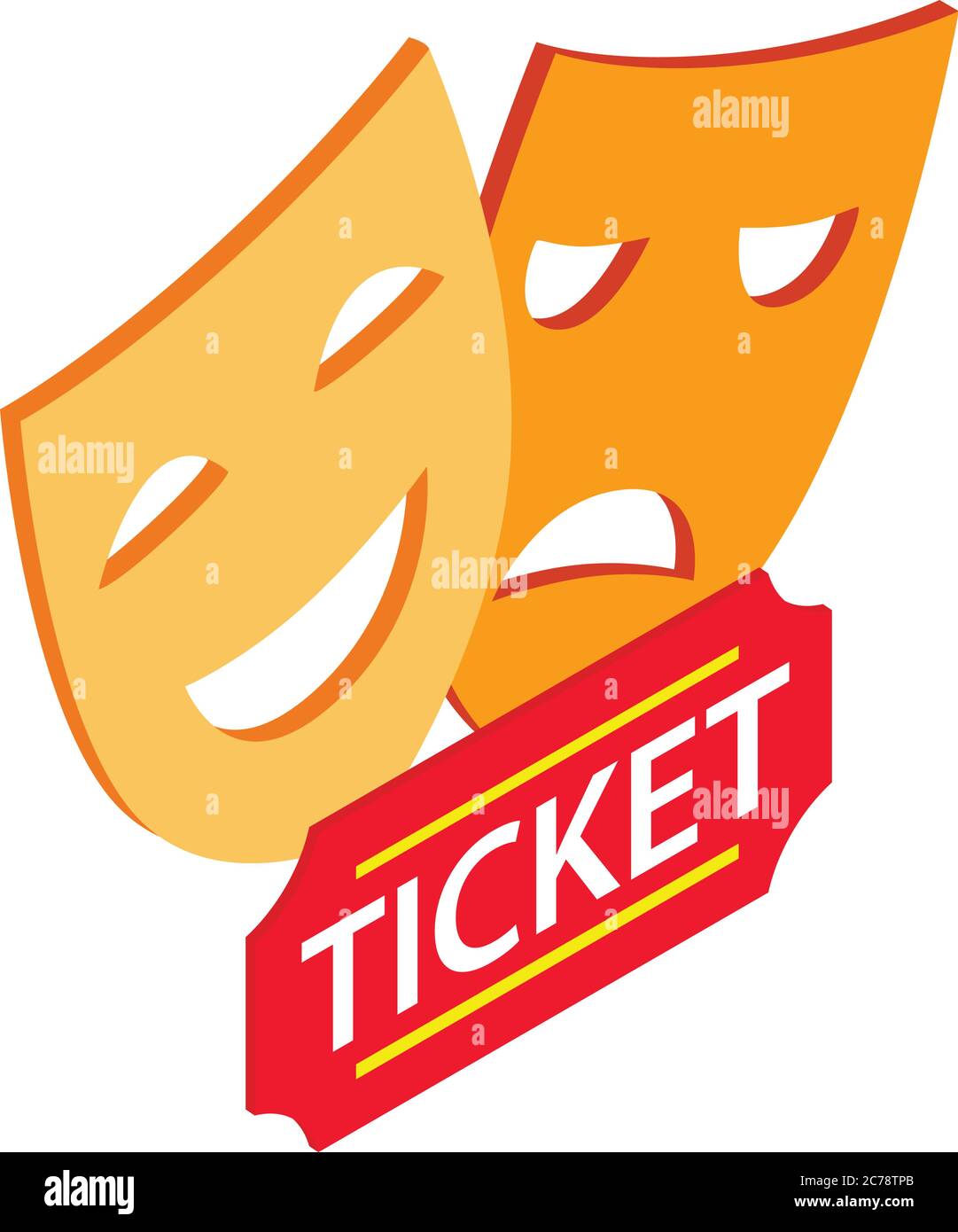 Theatre symbol icon, isometric style Stock Vector Image & Art - Alamy