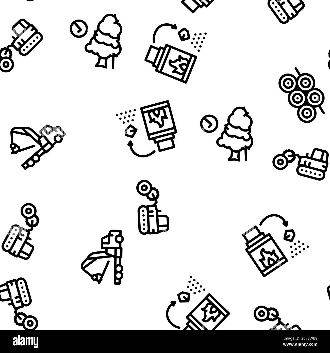 Wood Logging Industry Seamless Pattern Vector Stock Vector Image & Art ...