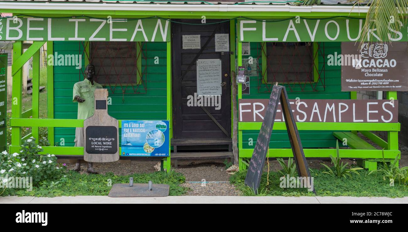 Facade of store, Placencia Peninsula, Belize Stock Photo - Alamy