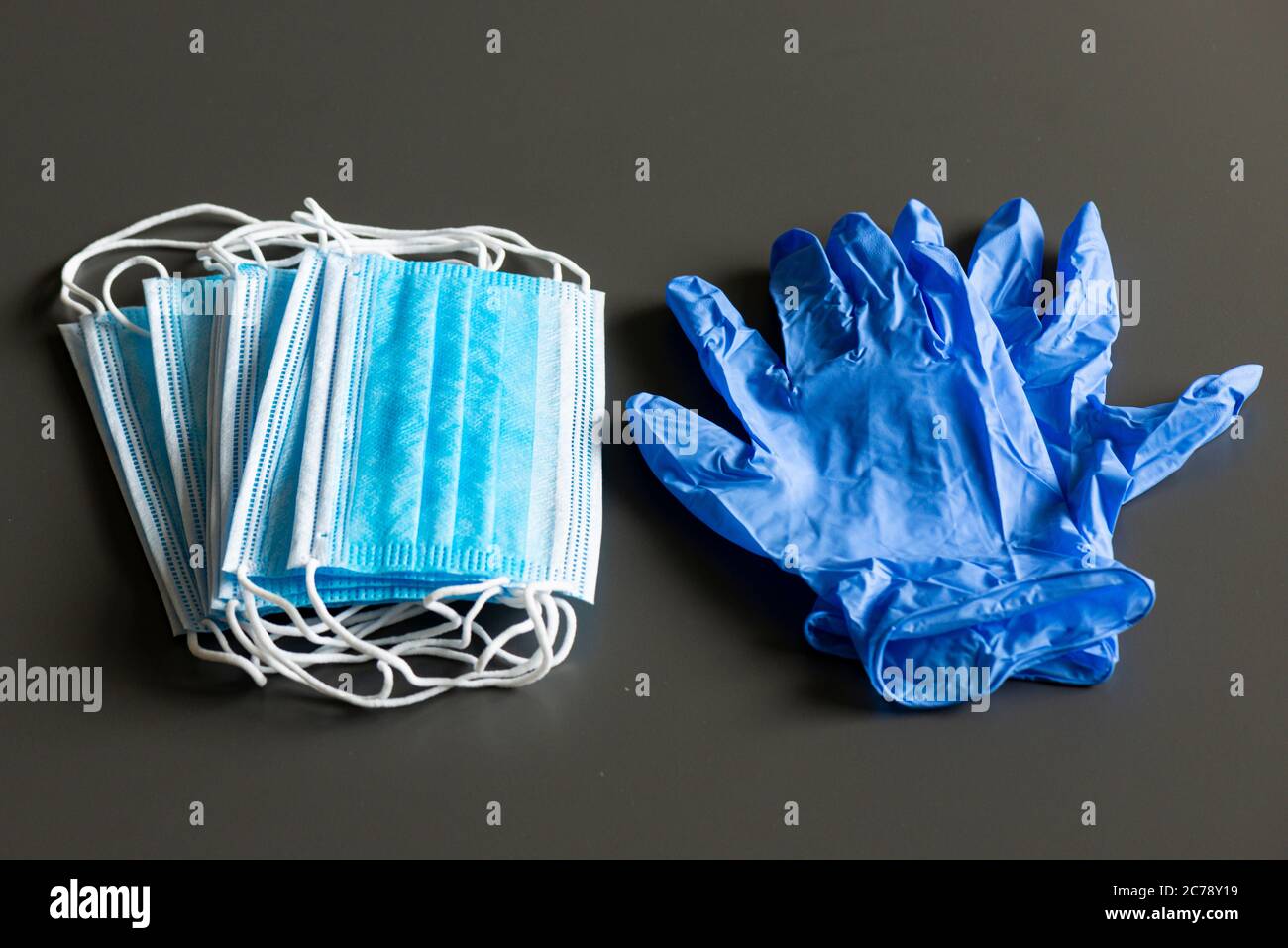 Blue nitrile medical gloves hi-res stock photography and images - Alamy