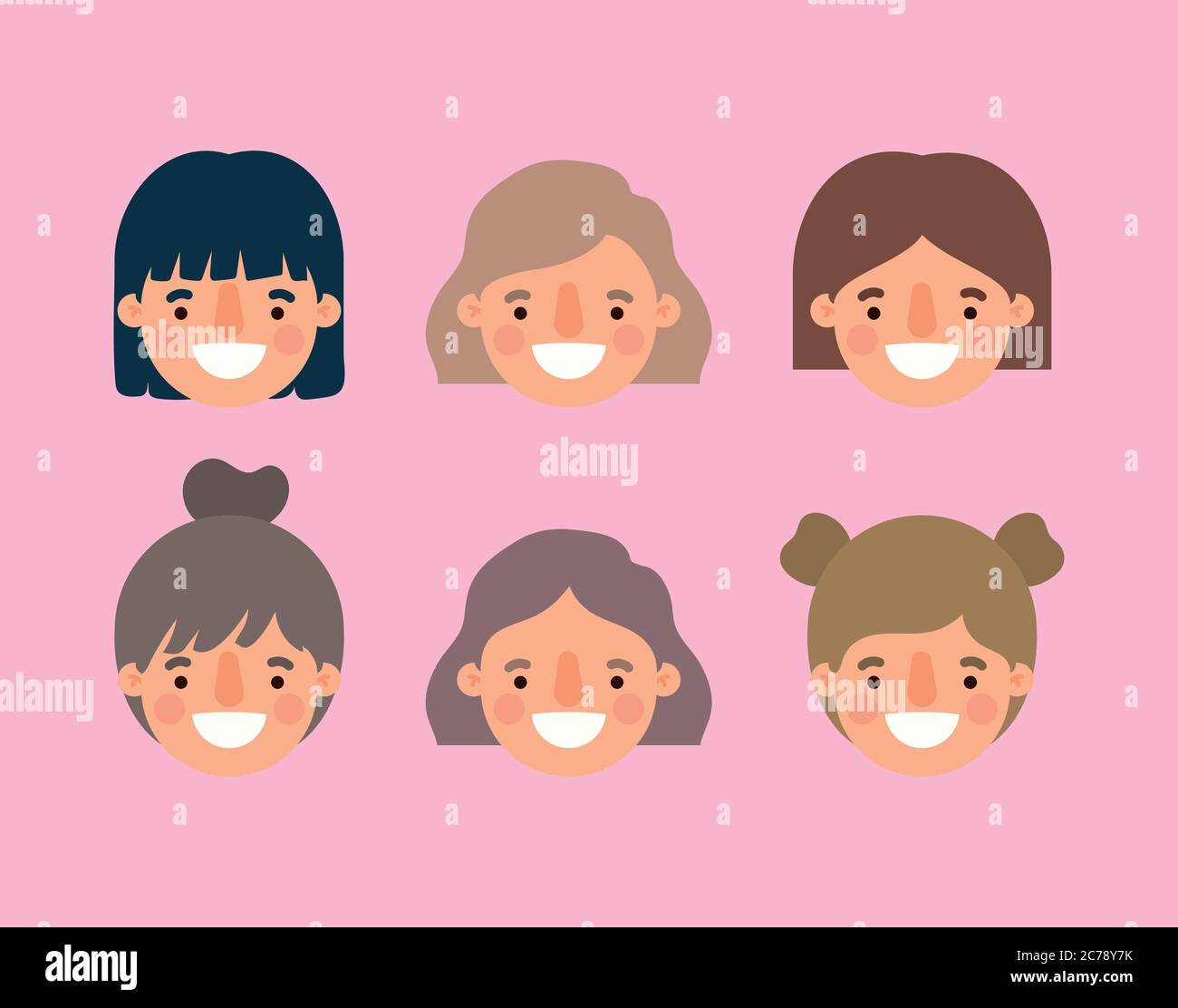 Smiling women faces Stock Vector Images - Alamy