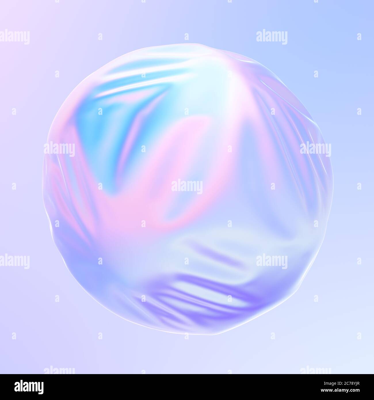 3D spheres inside liquid shape in holographic neon colors. Iridescent ...