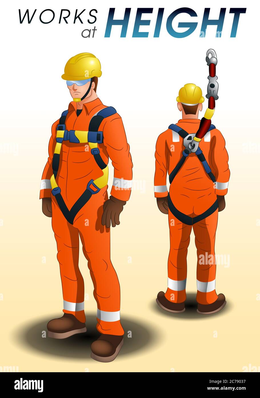 illustration of occupational awareness events poster of PPE works at ...