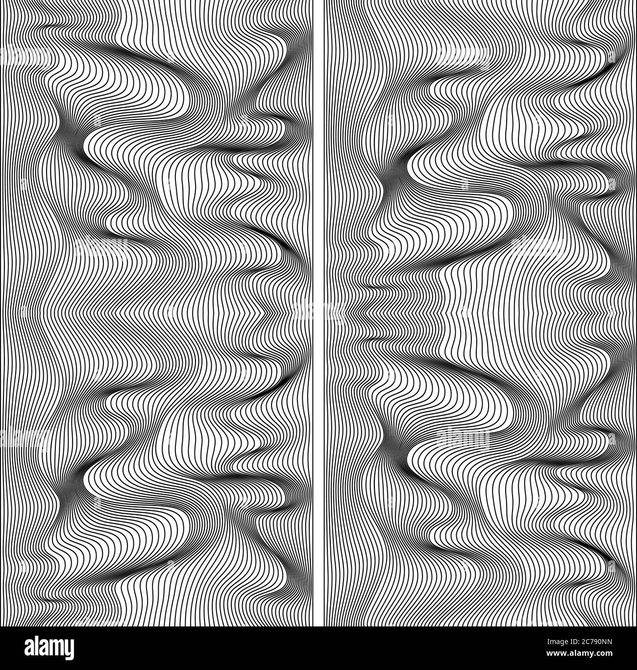 Abstract hypnotic distorted lines Black and White Stock Photos & Images ...