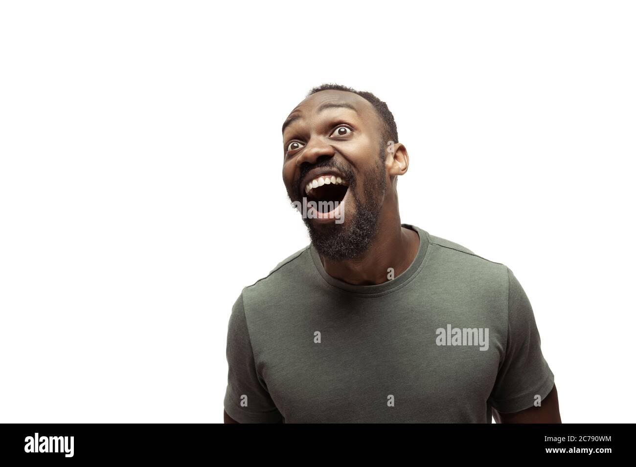 LOL, LMAO. Young african-american man with funny, unusual popular ...