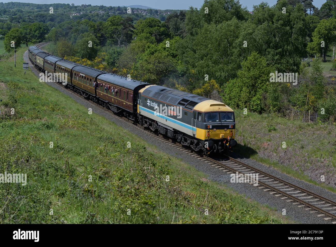 In its iconic Scotrail Livery. 47712 Lady Diana Spencer' heads a ...