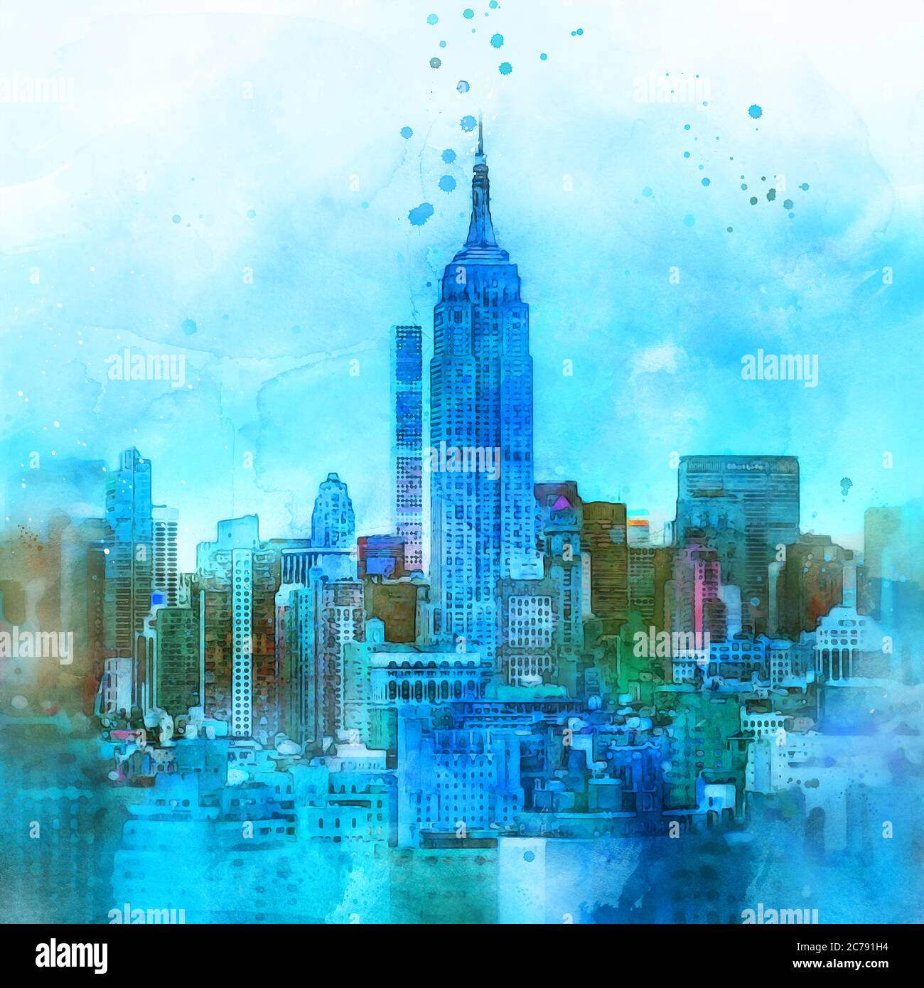 Watercolor new york city hi-res stock photography and images - Alamy