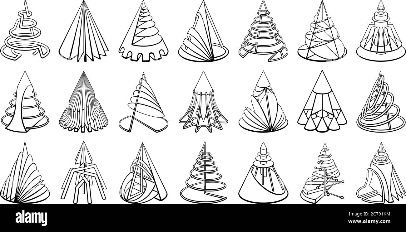 Set of 3D geometric shapes cone designs Stock Vector Image & Art - Alamy