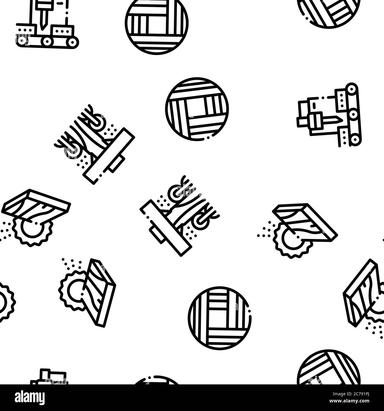 Wood Production Plant Seamless Pattern Vector Stock Vector Image & Art ...