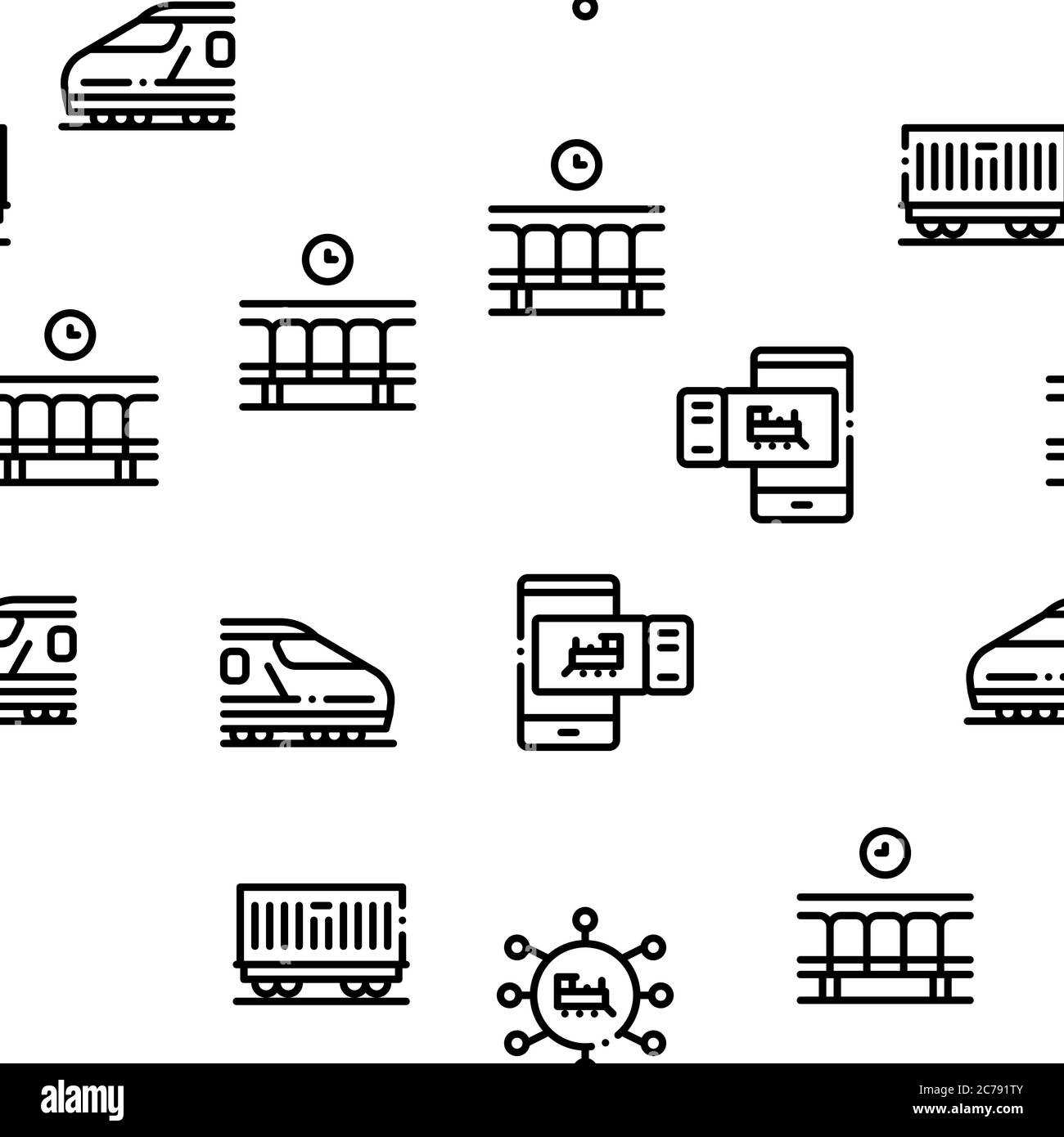 Train Rail Transport Seamless Pattern Vector Stock Vector Image & Art ...