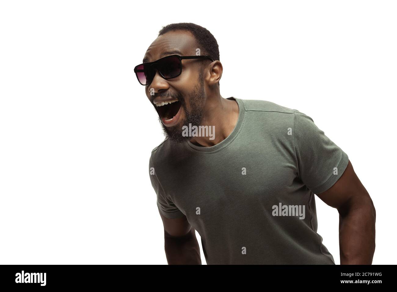 Rich trolling. Young african-american man with funny, unusual popular ...