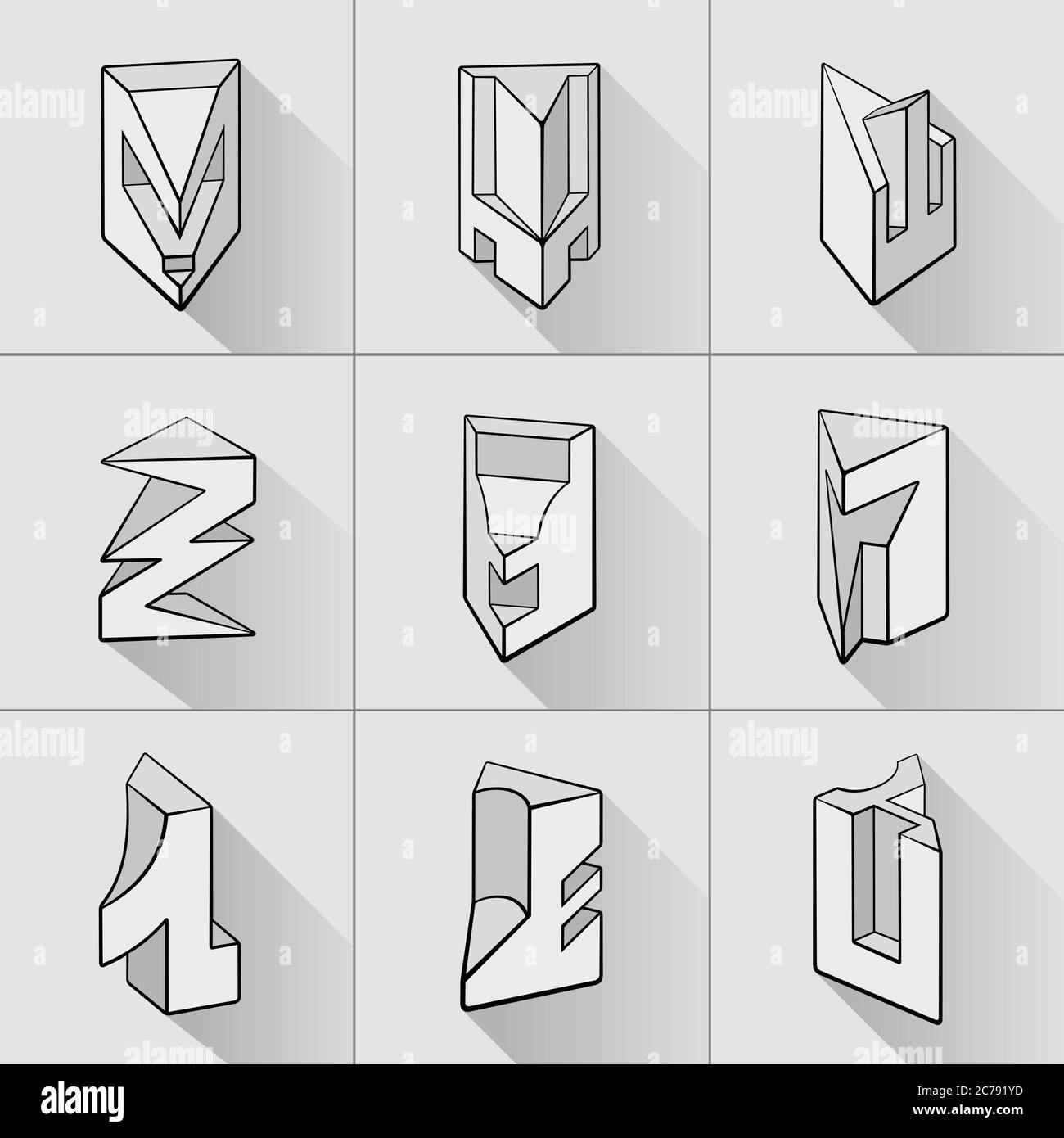 Set of 3D geometric shapes prism designs Stock Vector Image & Art - Alamy