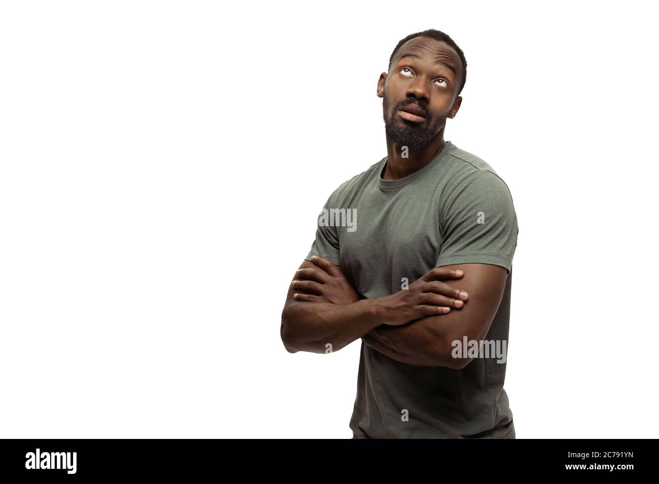 Boring. Young african-american man with funny, unusual popular emotions ...