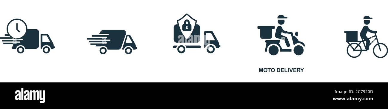 Moto Delivery icon. Simple element from delivery collection. Creative ...