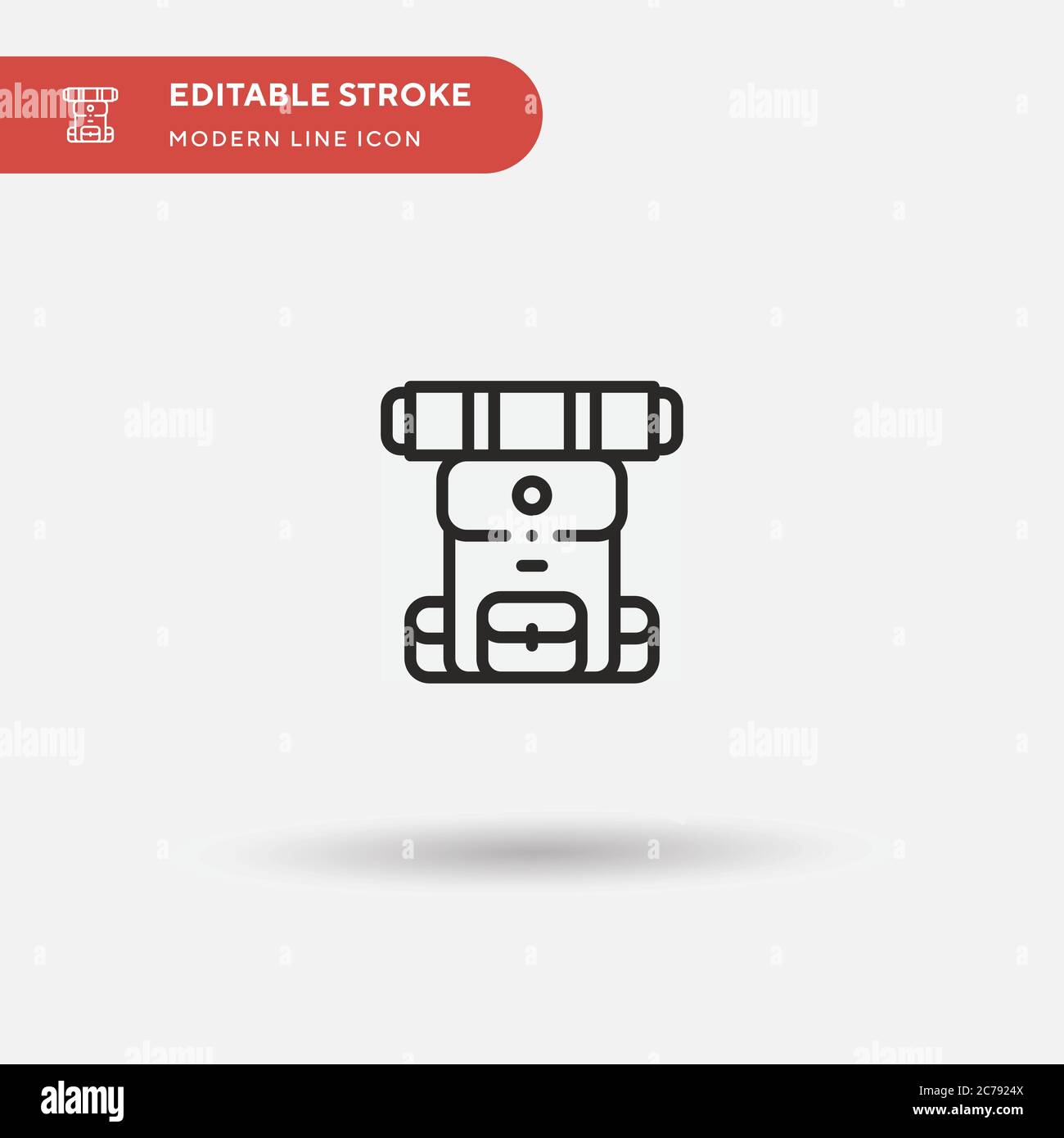 Backpack Simple vector icon. Illustration symbol design template for ...