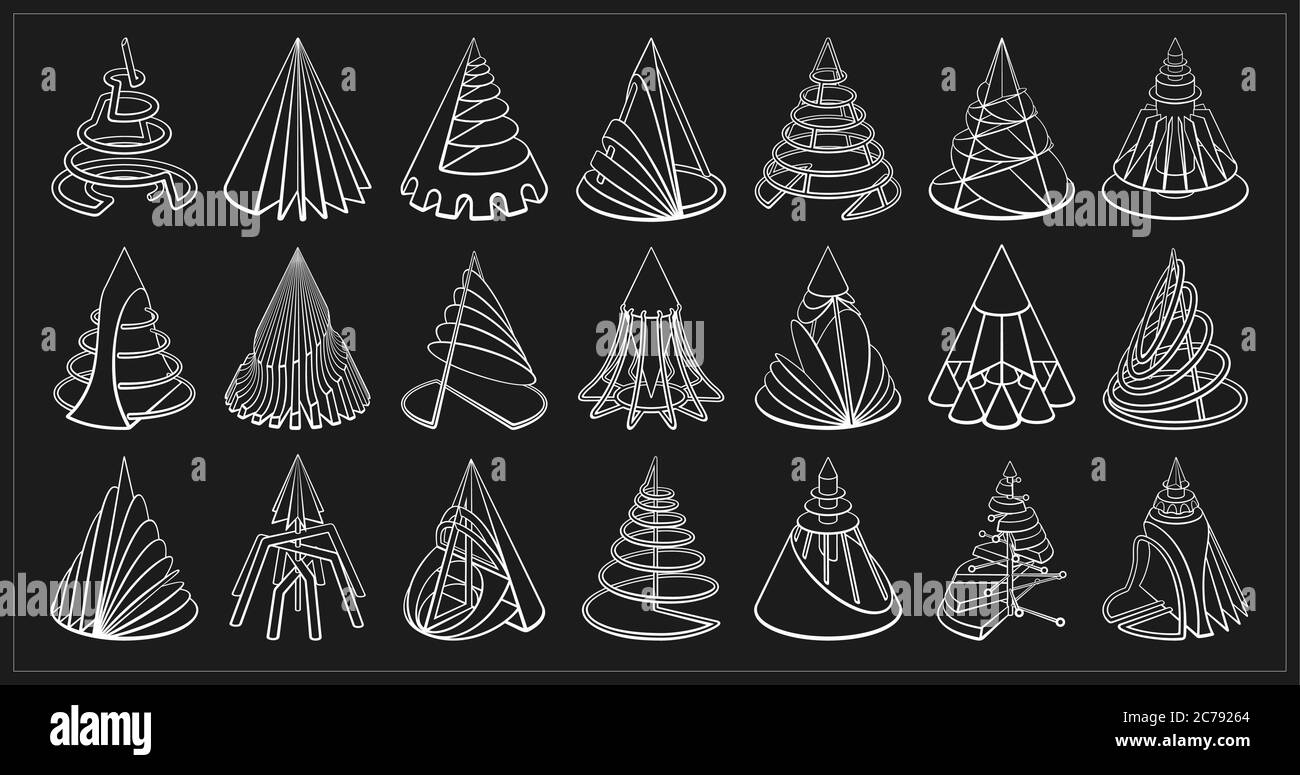 Set of 3D geometric shapes cone designs Stock Vector Image & Art - Alamy