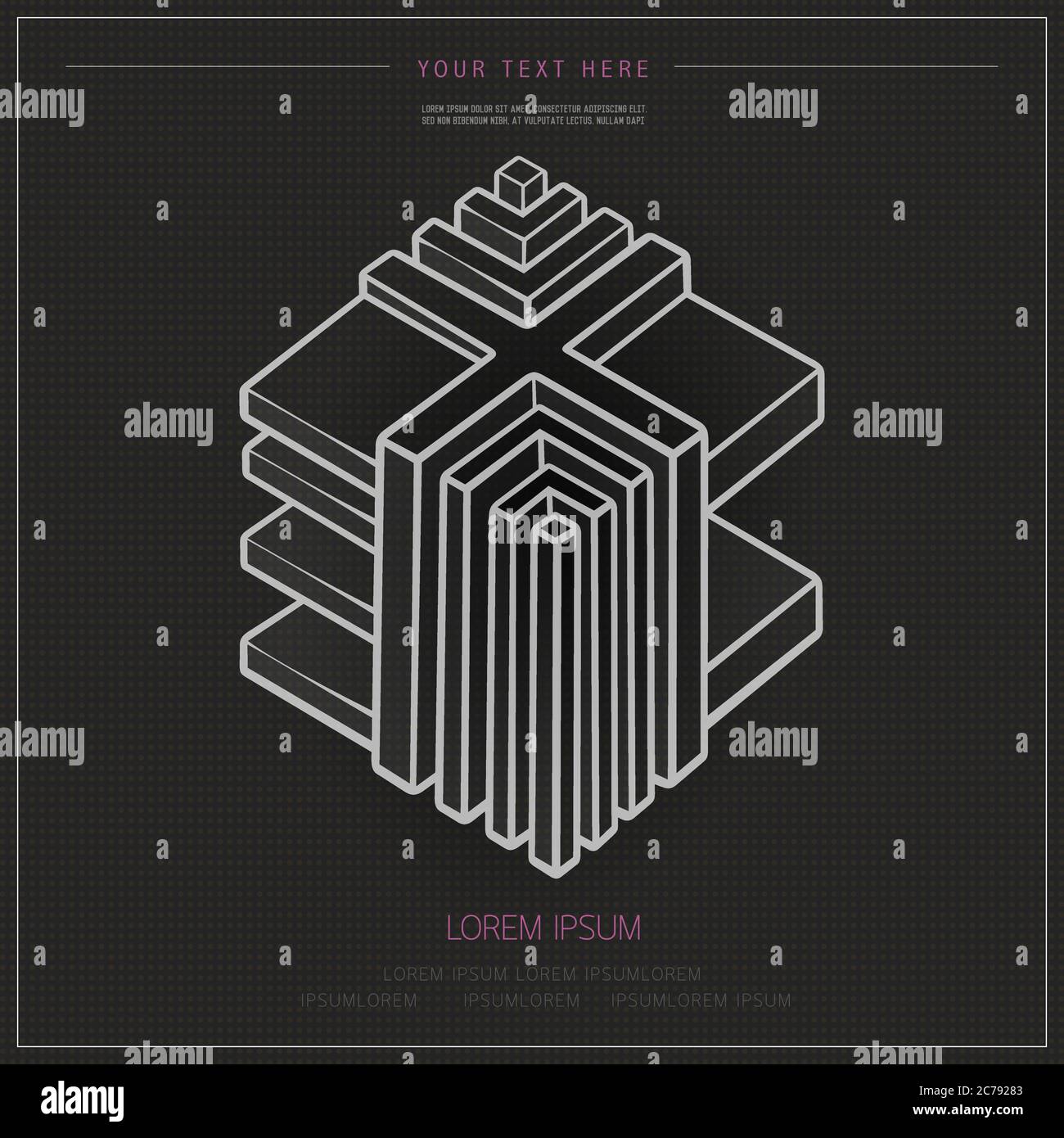 Vector abstract geometric figure cube logo design Stock Vector Image ...