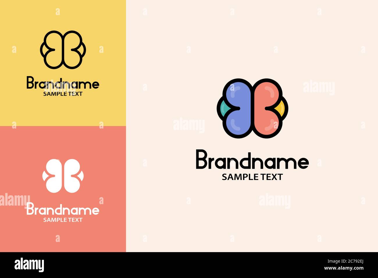 Modern Brain Logo Design Concept, Smart Brand Vector Icon Stock Vector ...