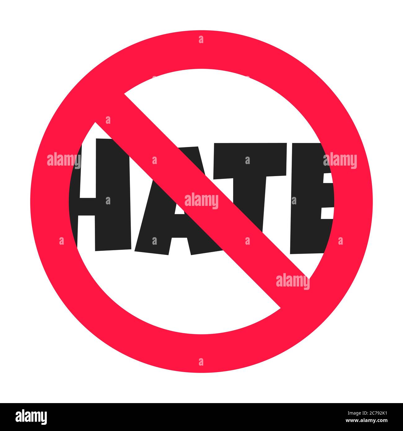 Stop hate circle icon sign flat style design vector illustration Stock ...