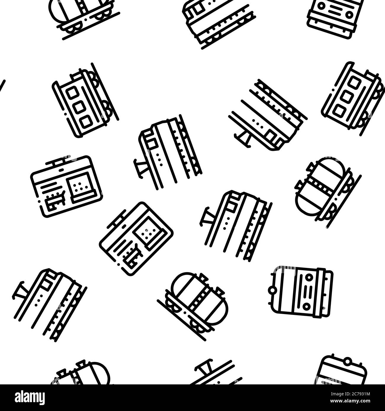 Train Rail Transport Seamless Pattern Vector Stock Vector Image & Art ...