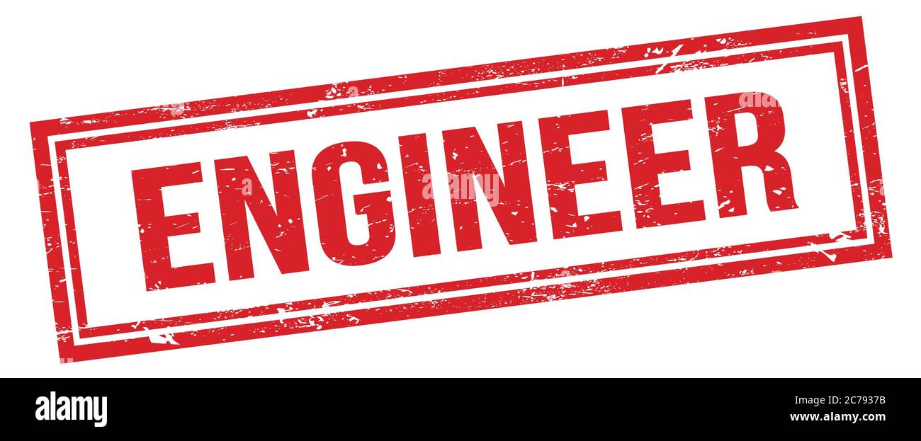 ENGINEER red grungy rectangle stamp sign Stock Photo - Alamy