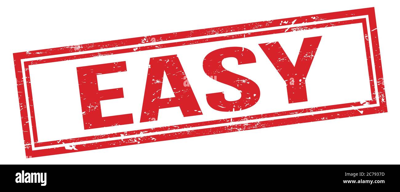 EASY red grungy rectangle stamp sign Stock Photo - Alamy
