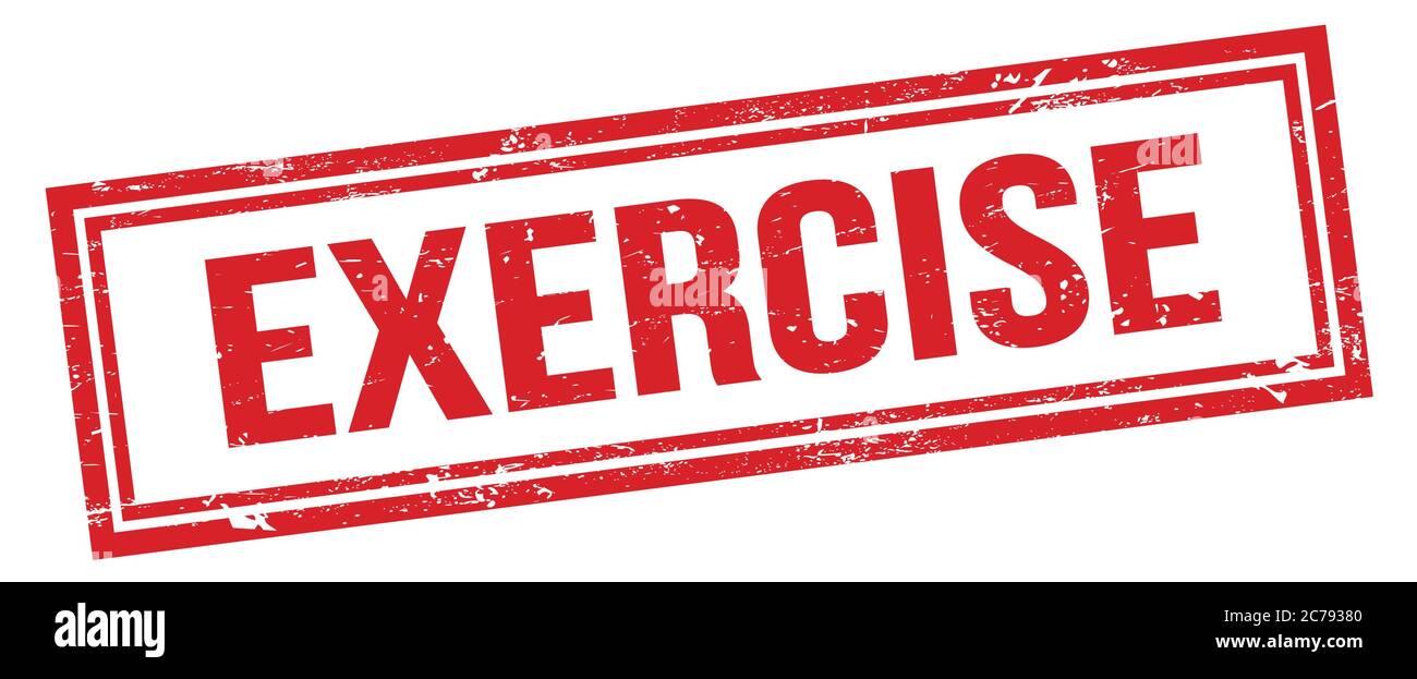 EXERCISE red grungy rectangle stamp sign Stock Photo - Alamy