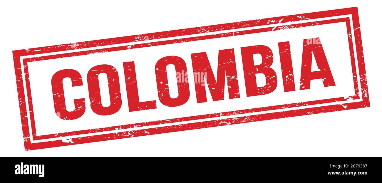 COLOMBIA red grungy rectangle stamp sign Stock Photo - Alamy