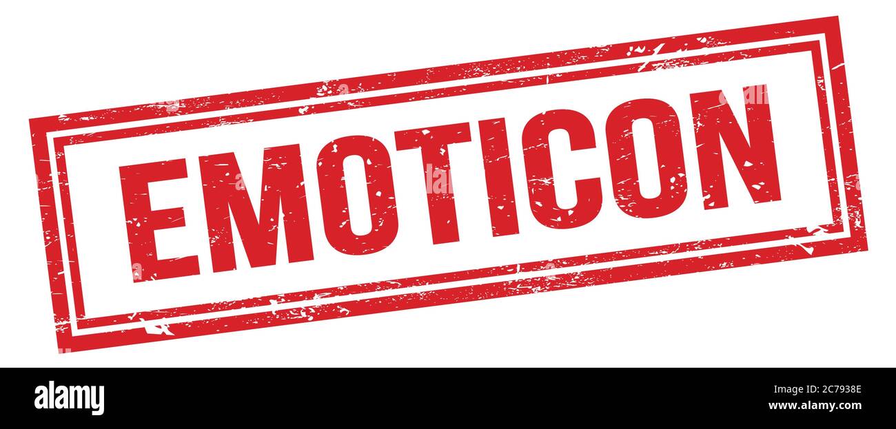 EMOTICON red grungy rectangle stamp sign Stock Photo - Alamy