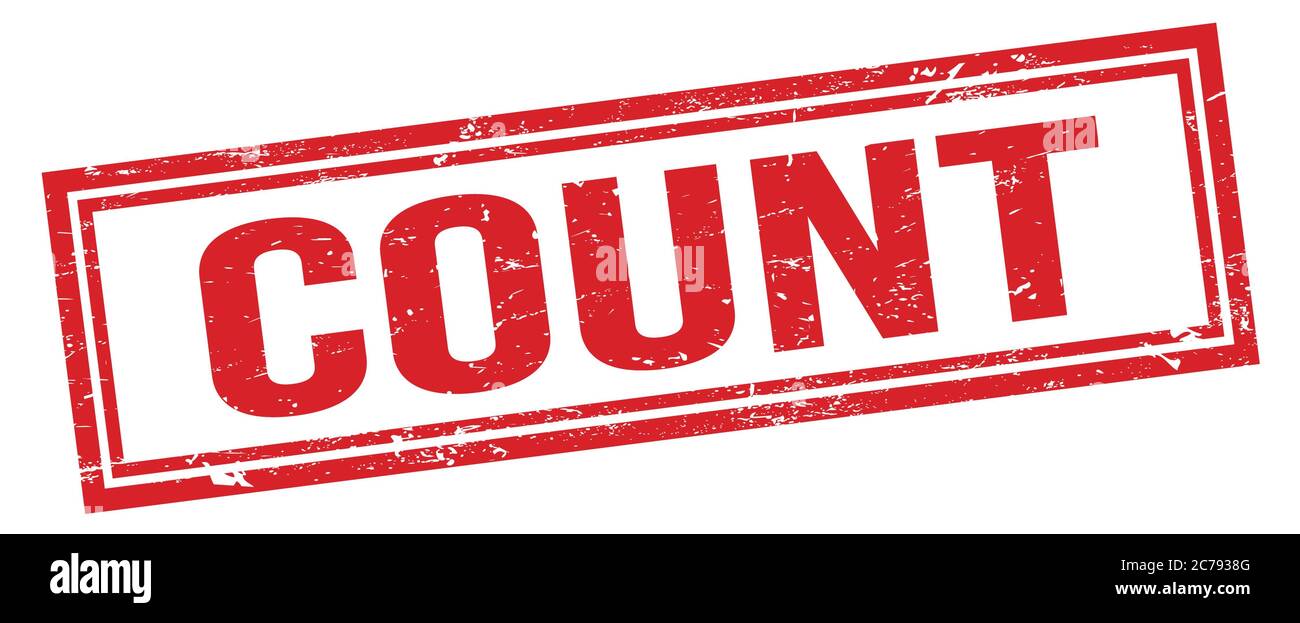 COUNT red grungy rectangle stamp sign Stock Photo - Alamy