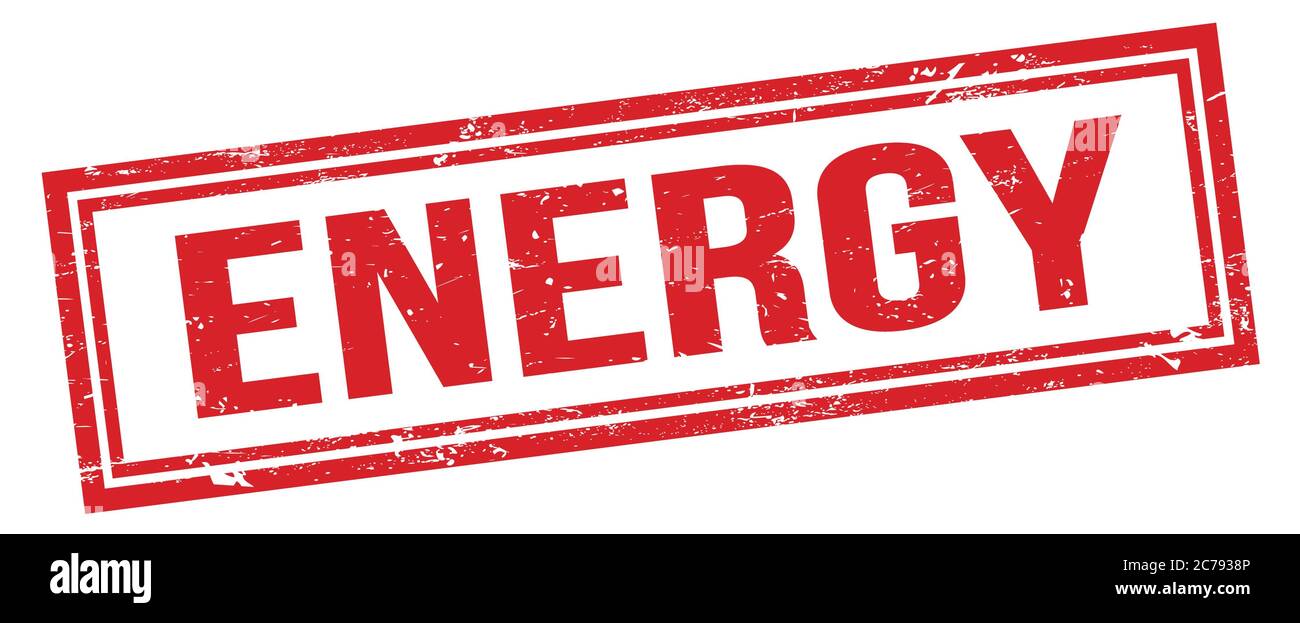 ENERGY red grungy rectangle stamp sign Stock Photo - Alamy