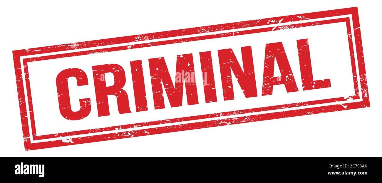 CRIMINAL red grungy rectangle stamp sign Stock Photo - Alamy