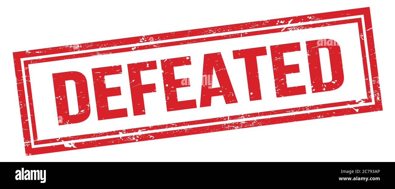 DEFEATED red grungy rectangle stamp sign Stock Photo - Alamy