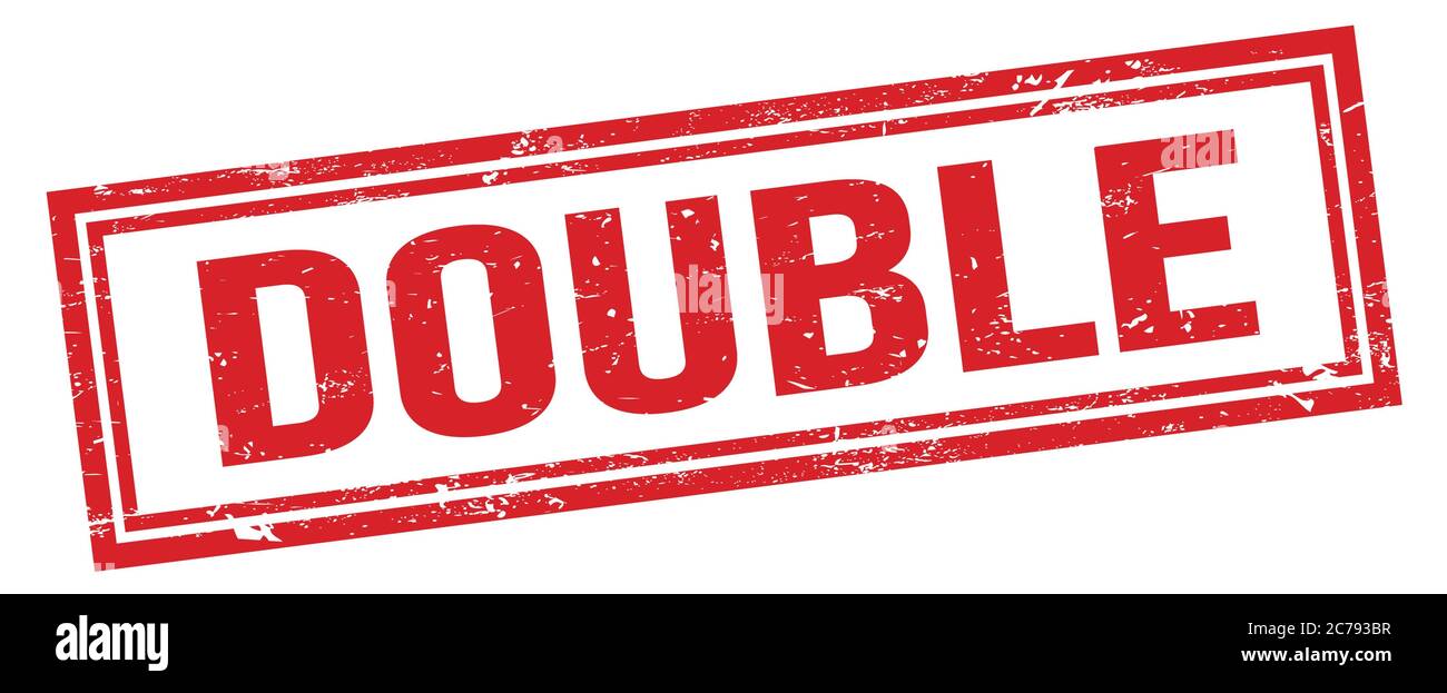 DOUBLE red grungy rectangle stamp sign Stock Photo - Alamy
