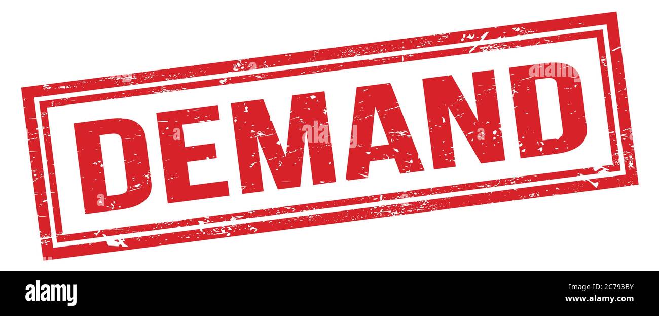 DEMAND red grungy rectangle stamp sign Stock Photo - Alamy