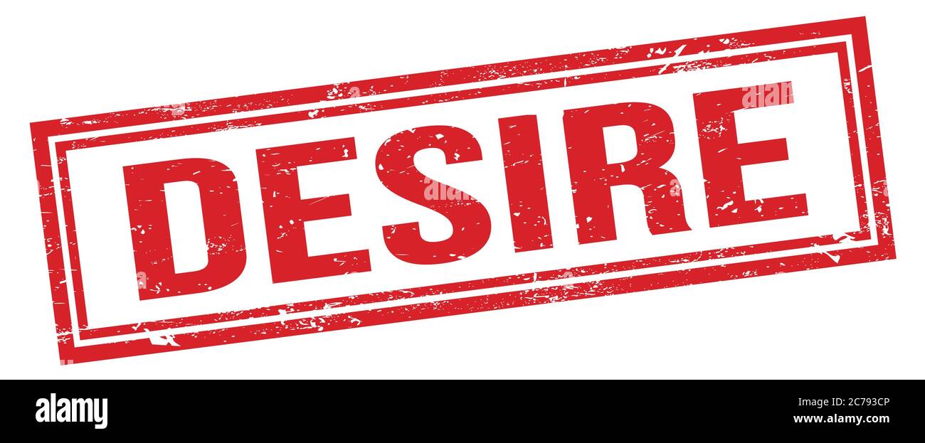 DESIRE red grungy rectangle stamp sign Stock Photo - Alamy