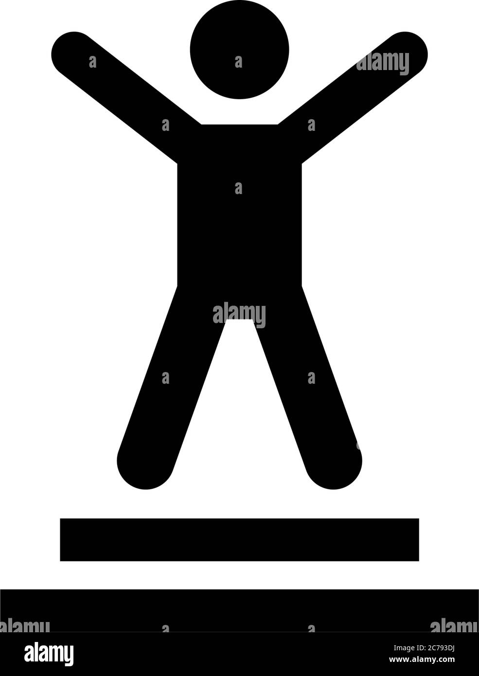 Winner Businessman with Hands Raised Up. Flat Vector Icon illustration ...