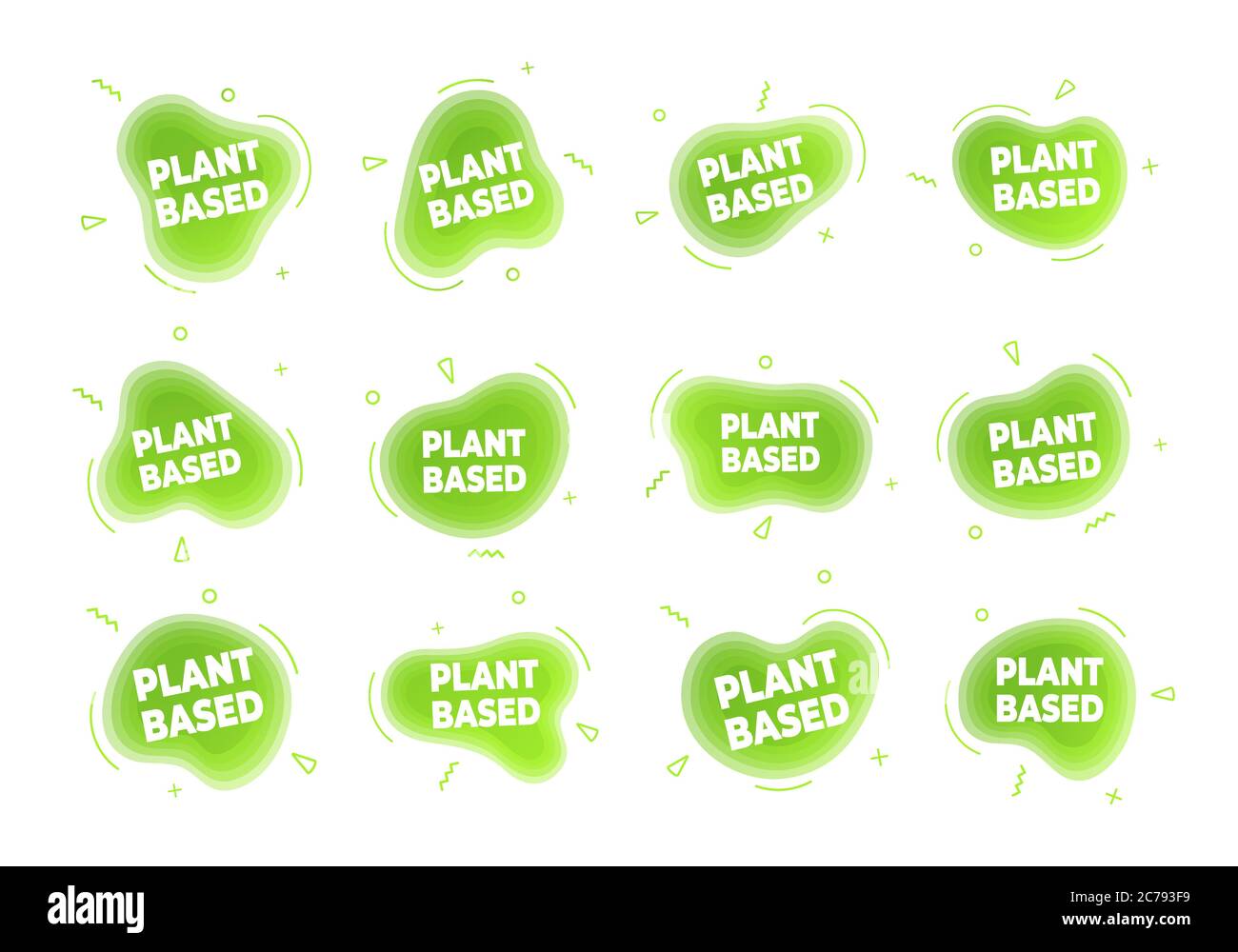 Plant based vegan diet icon sign with modern liquid abstract elements ...