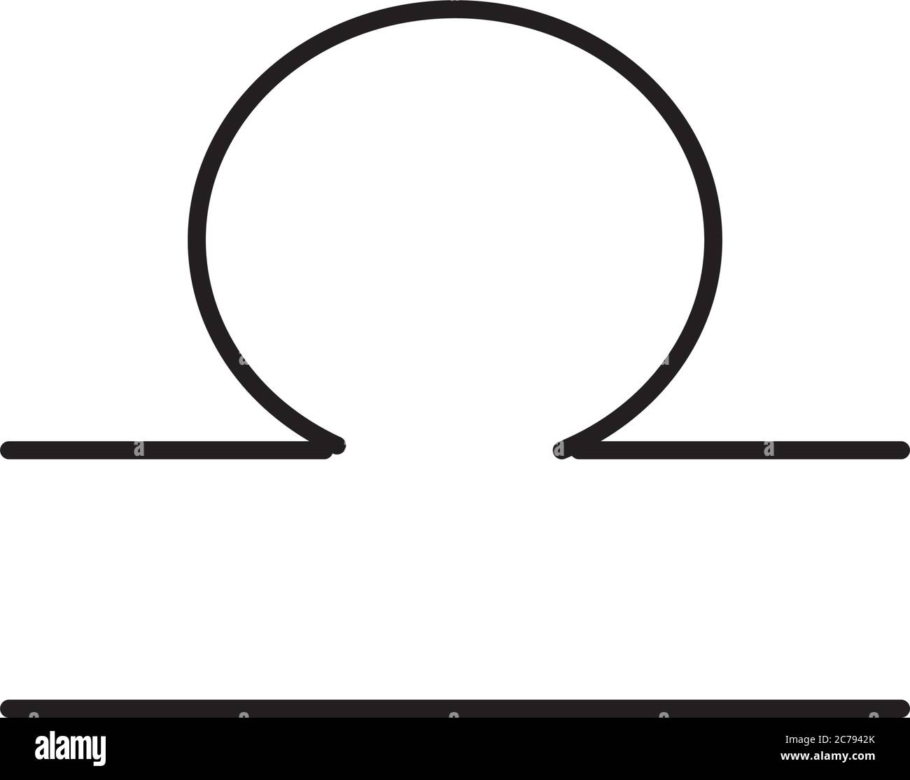 astrology concept, libra symbol icon over white background, line style ...