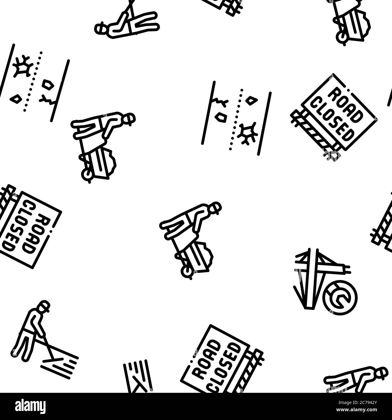 Road Repair And Construction Icons Set Vector Stock Vector Image & Art ...