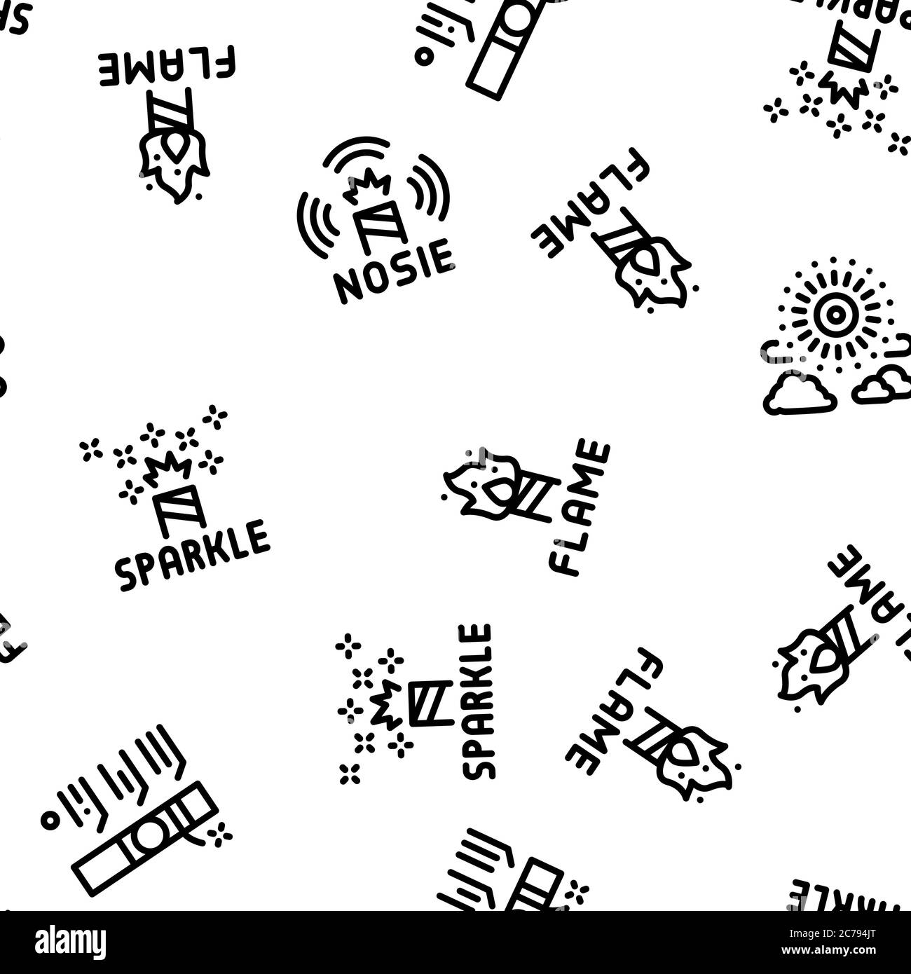 Seamless pattern rocket flame Stock Vector Images - Alamy