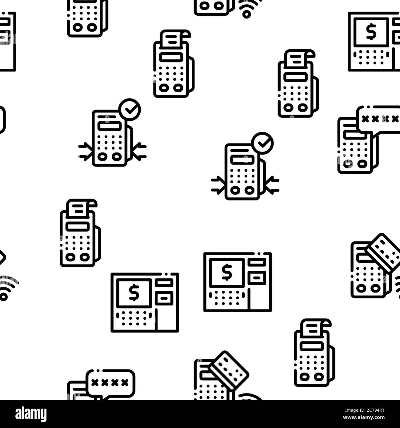Pos Terminal Device Seamless Pattern Vector Stock Vector Image & Art ...