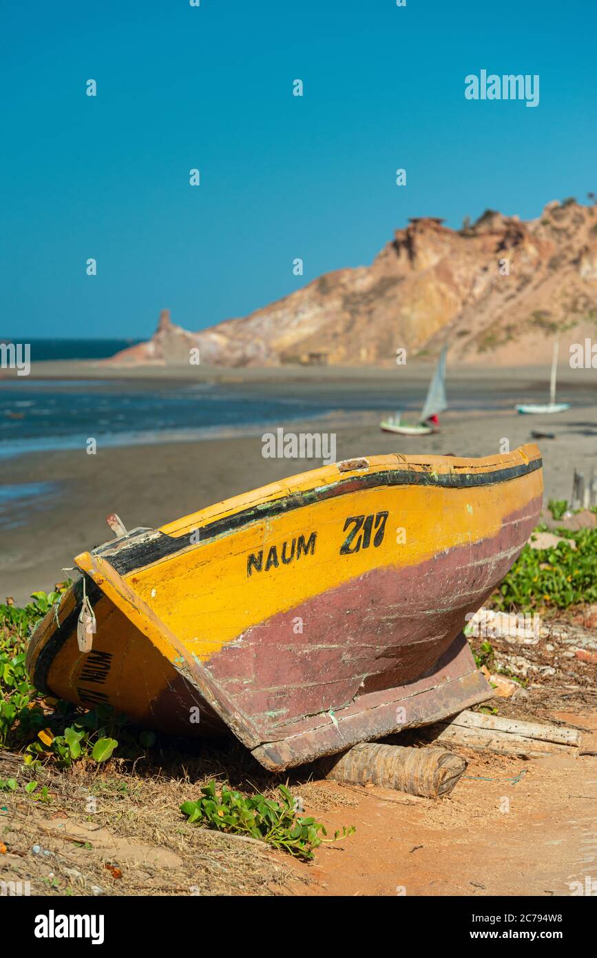 Fishing boat at Praia of Peroba, Icapui, Ceara, Brazil Stock Photo - Alamy
