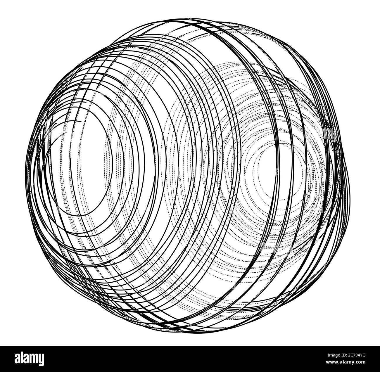 Sphere of spirals outline Stock Photo - Alamy