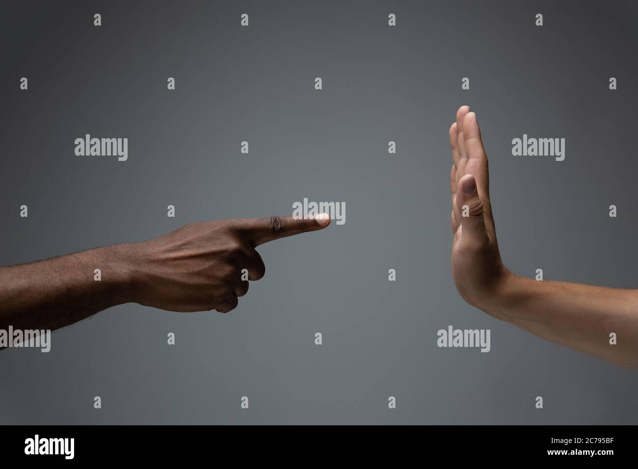 Stop accusation. Racial tolerance. Respect social unity. African and ...