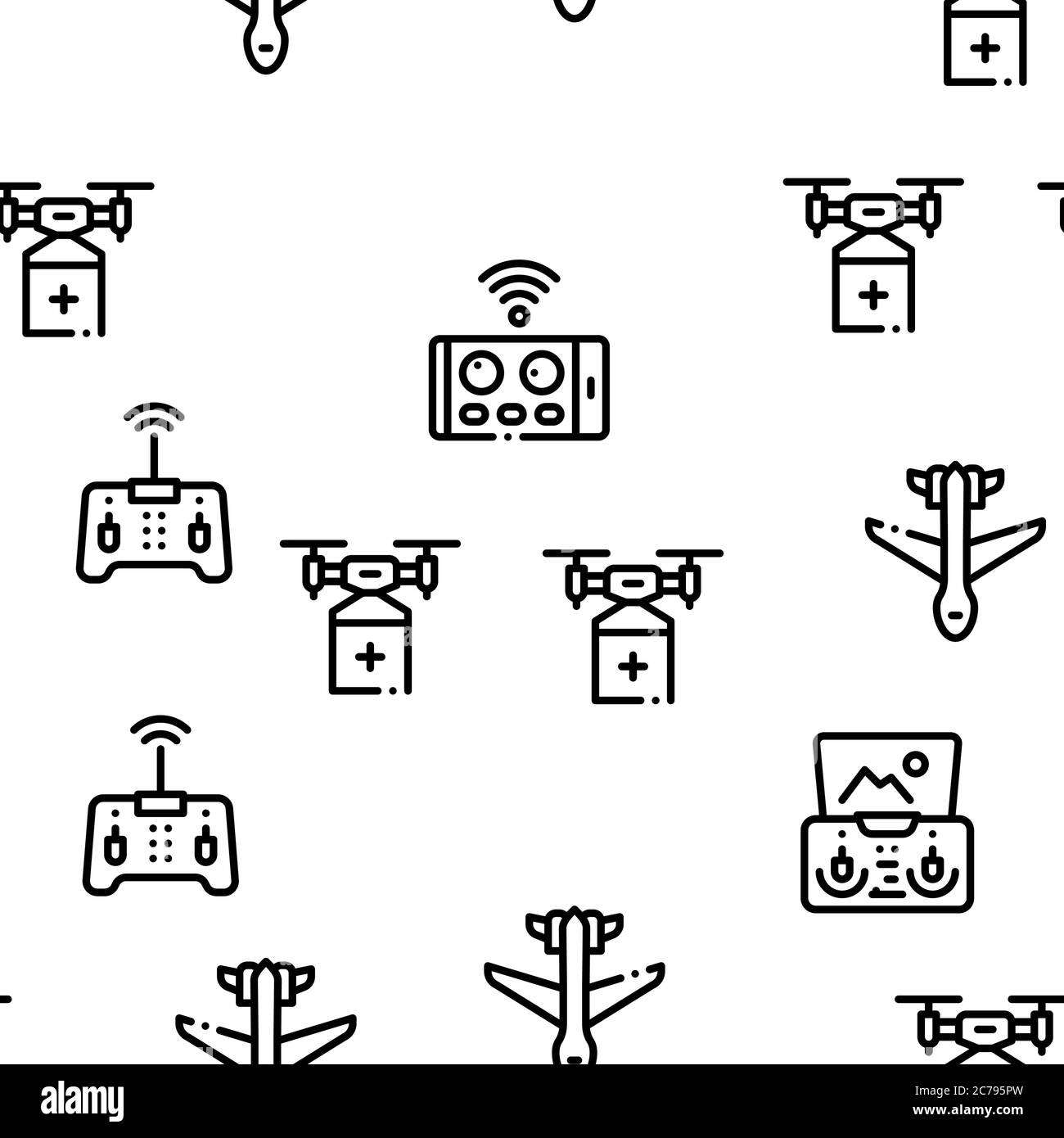 Drone Fly Quadrocopter Seamless Pattern Vector Stock Vector Image & Art ...